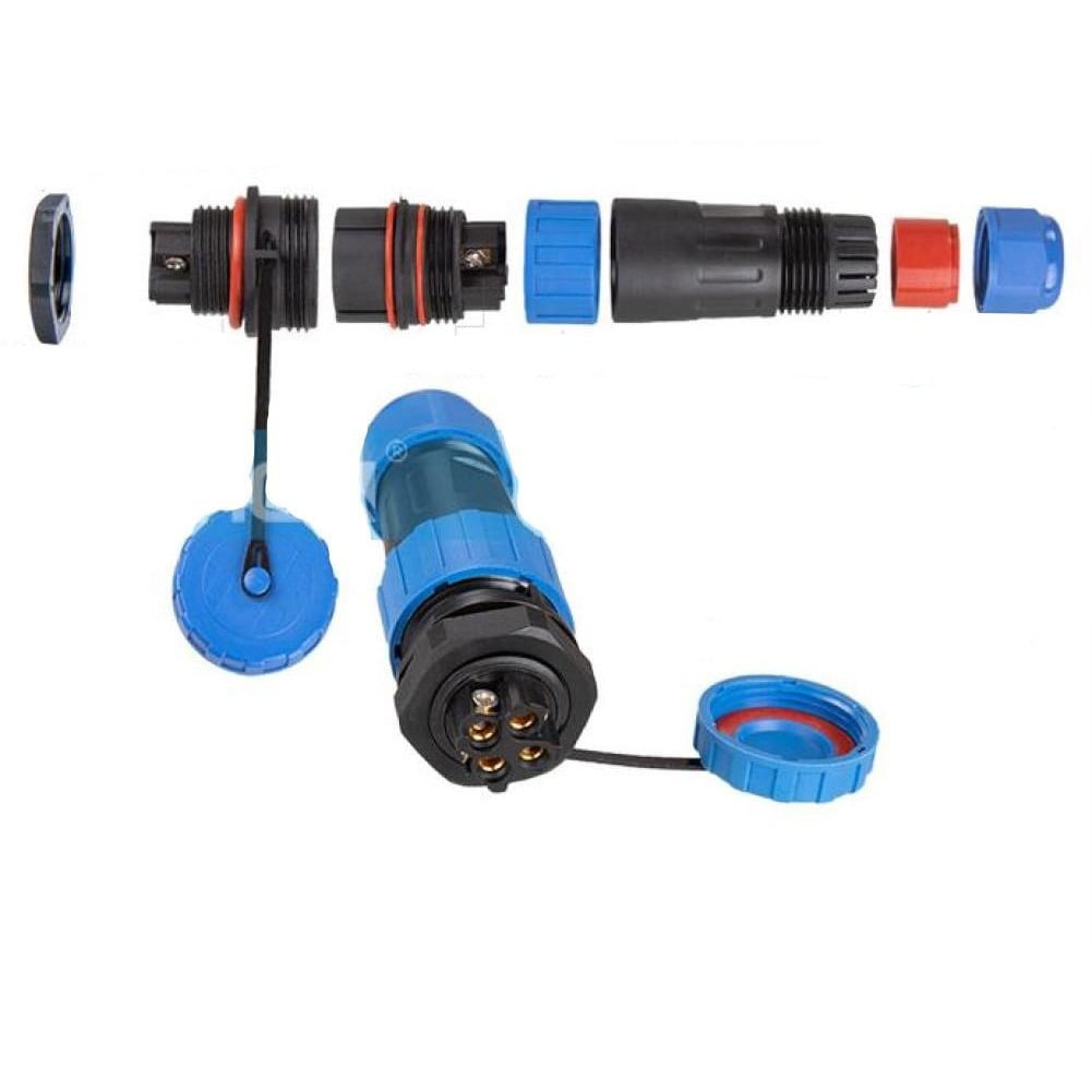 IP68 Waterproof Aviation Connector Solder-Free Cable Back Nut Socket 4 ...