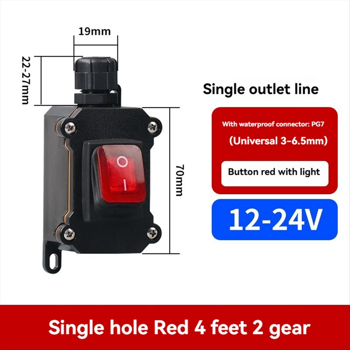 IP68 Waterproof Boat Rocker Switch 12-24V 30A Waterproof Switch with ...