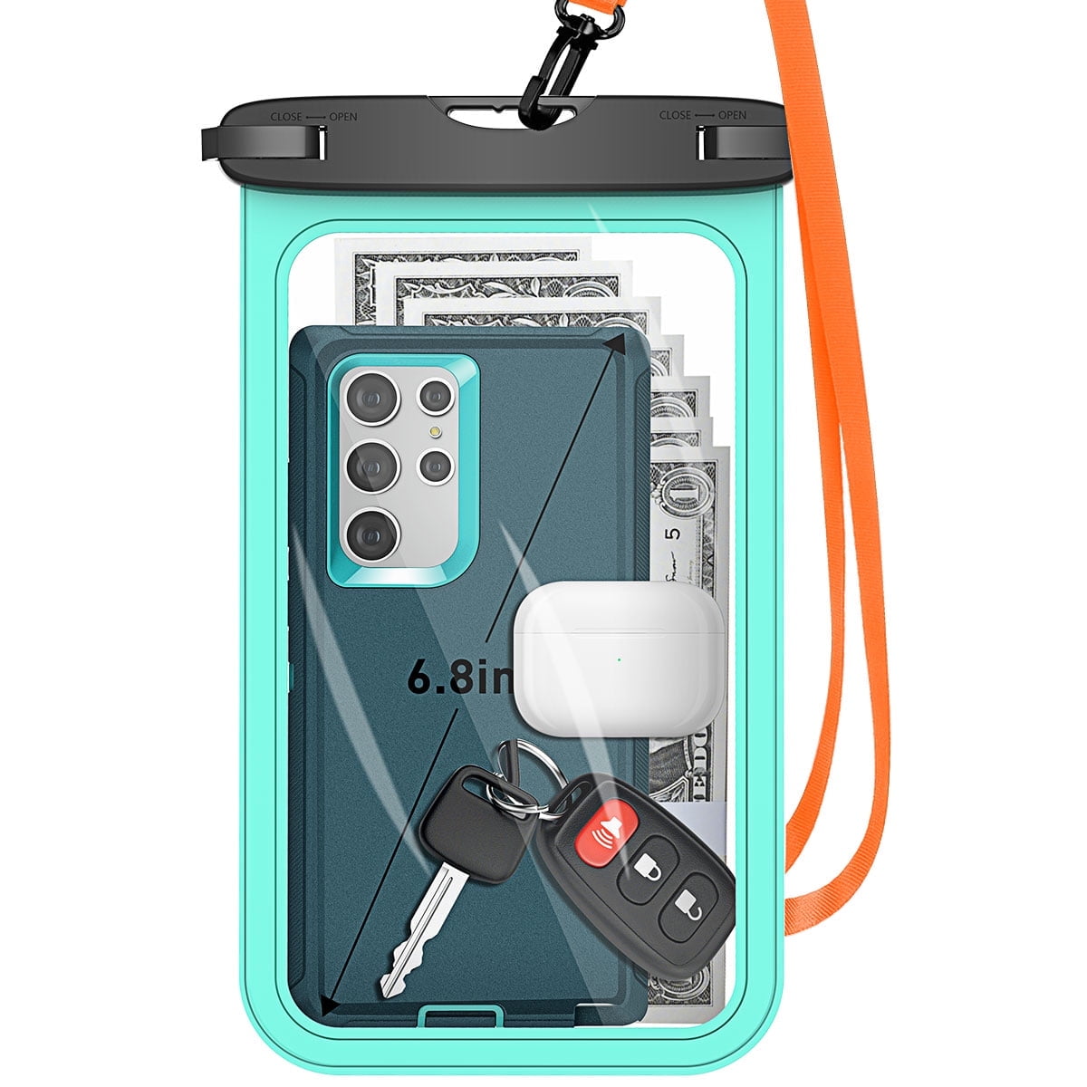 IP68 Waterproof Phone Pouch/Case for iPhone 14/13/12 Pro Max/Samsung ...