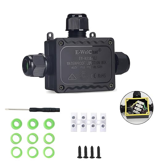 IP68 Waterproof Junction Box Outdoor, 3 Way Underground Electrical ...