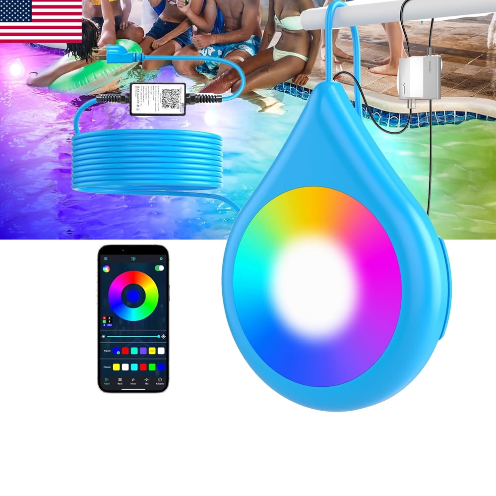 IP68 Waterproof LED Pool Lights with APP Control Underwater Lights with ...