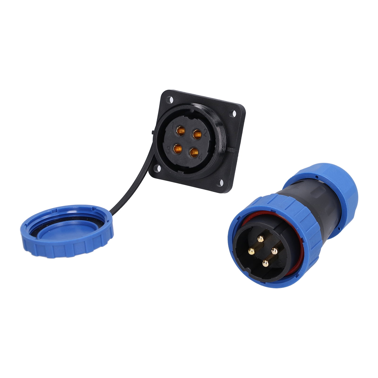 IP68 Waterproof Square 4-Hole Connector, 250V 45A, LP284 Pin, Aviation ...