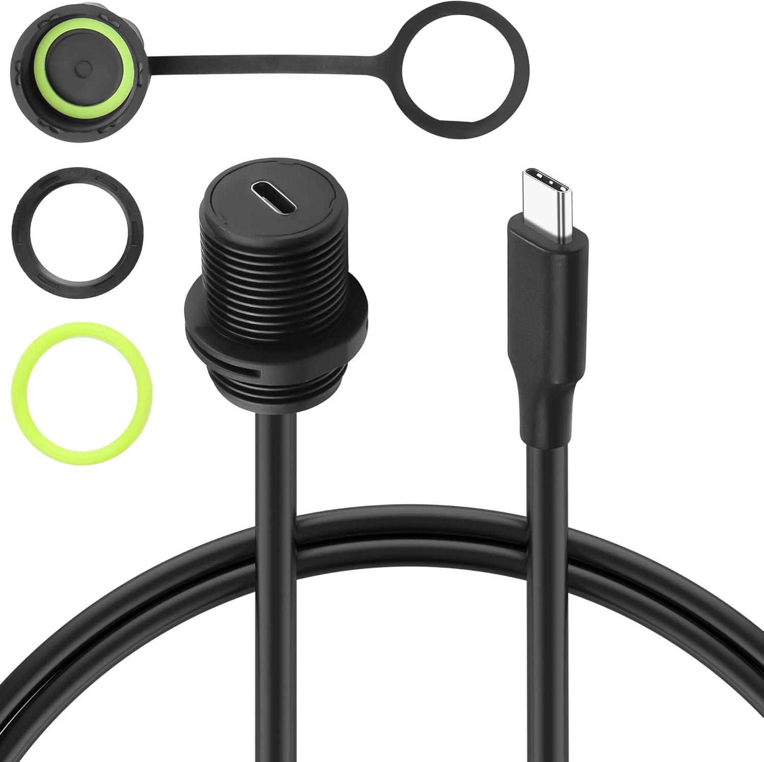 IP68 Waterproof USB 3.1 Type-c Panel Extension Cable,Type-C Male to ...