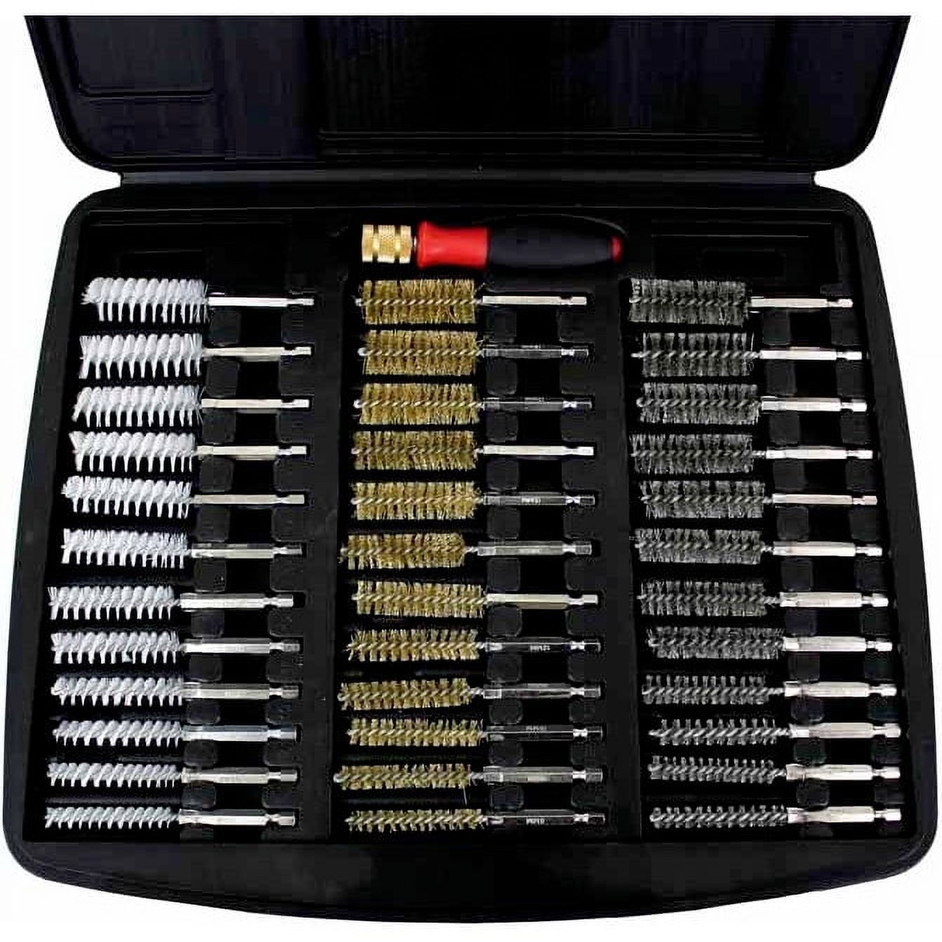 36-Piece Original Bore Brush Set - 8mm-19mm Brass, Stainless Steel, and ...