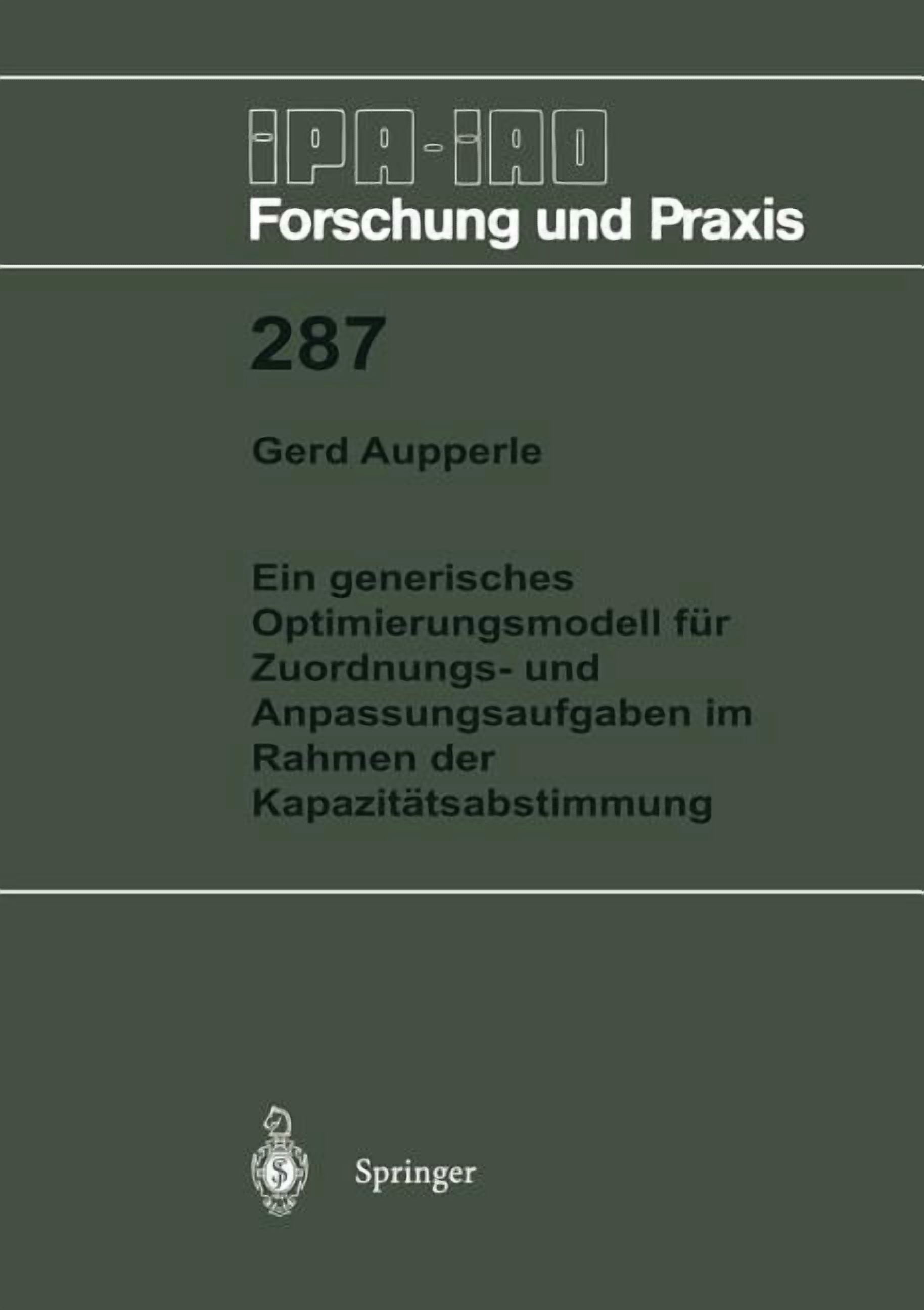 IPA-Iao - Forschung Und Praxis Ein Generisches Optimierungsmodell Für ...