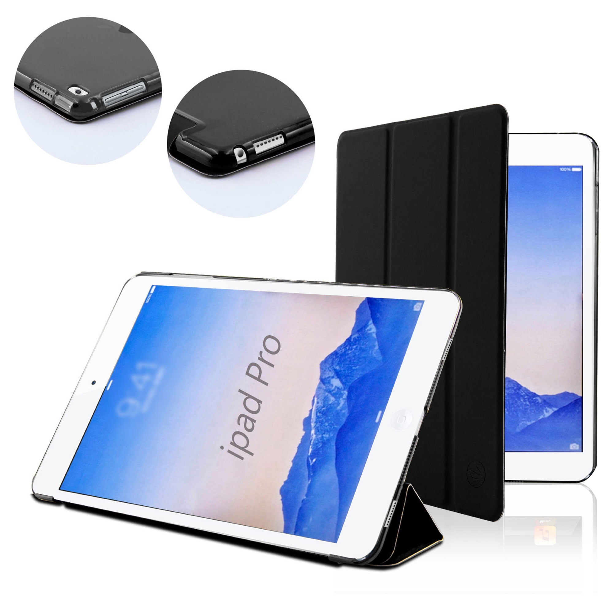 IPAD Pro 9.7" Luxury Slim Stand Polyurethane Cover Smart Case Light ...