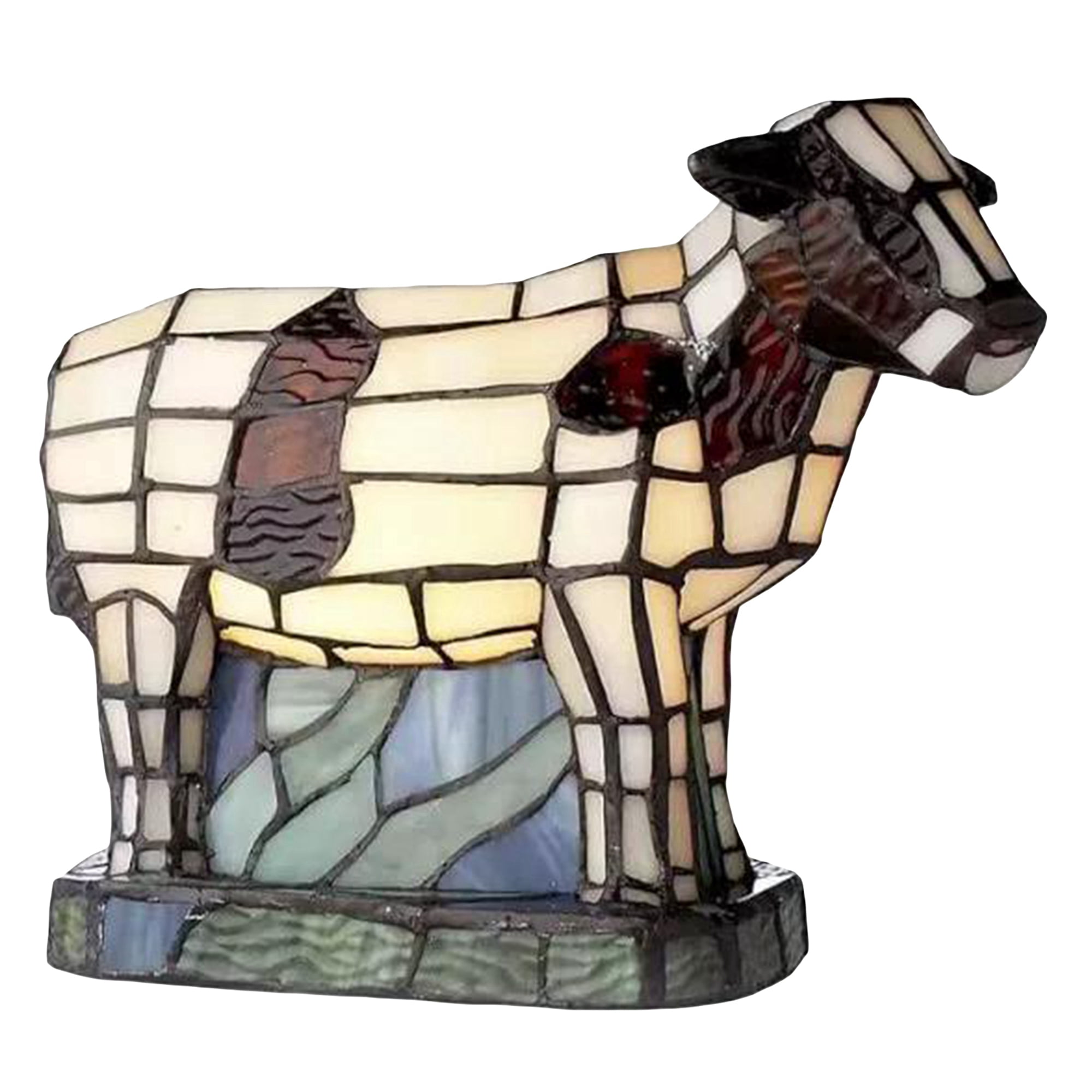 IPAJAMAS Cute Cow Table Lamp Accent Night Light Decorative Stained ...