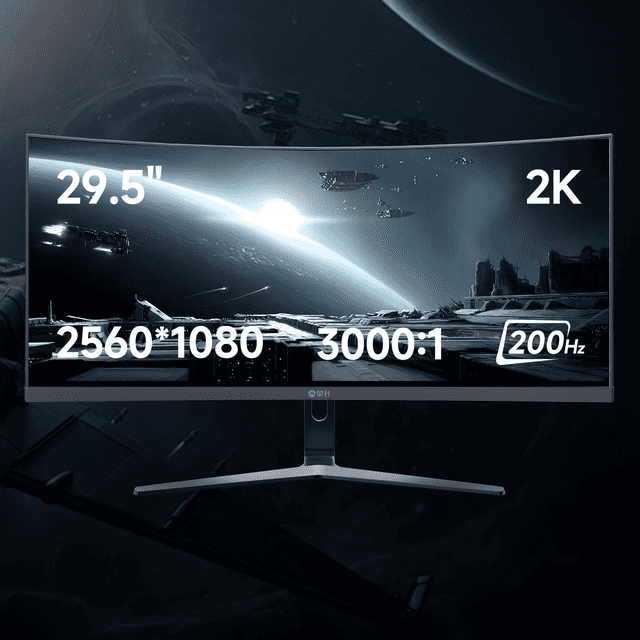 ipason E3025W-M 29.5 inch Curved Gaming Monitor, WFHD 120HZ, 2560 x 1080 Resolution, VA Panel ...