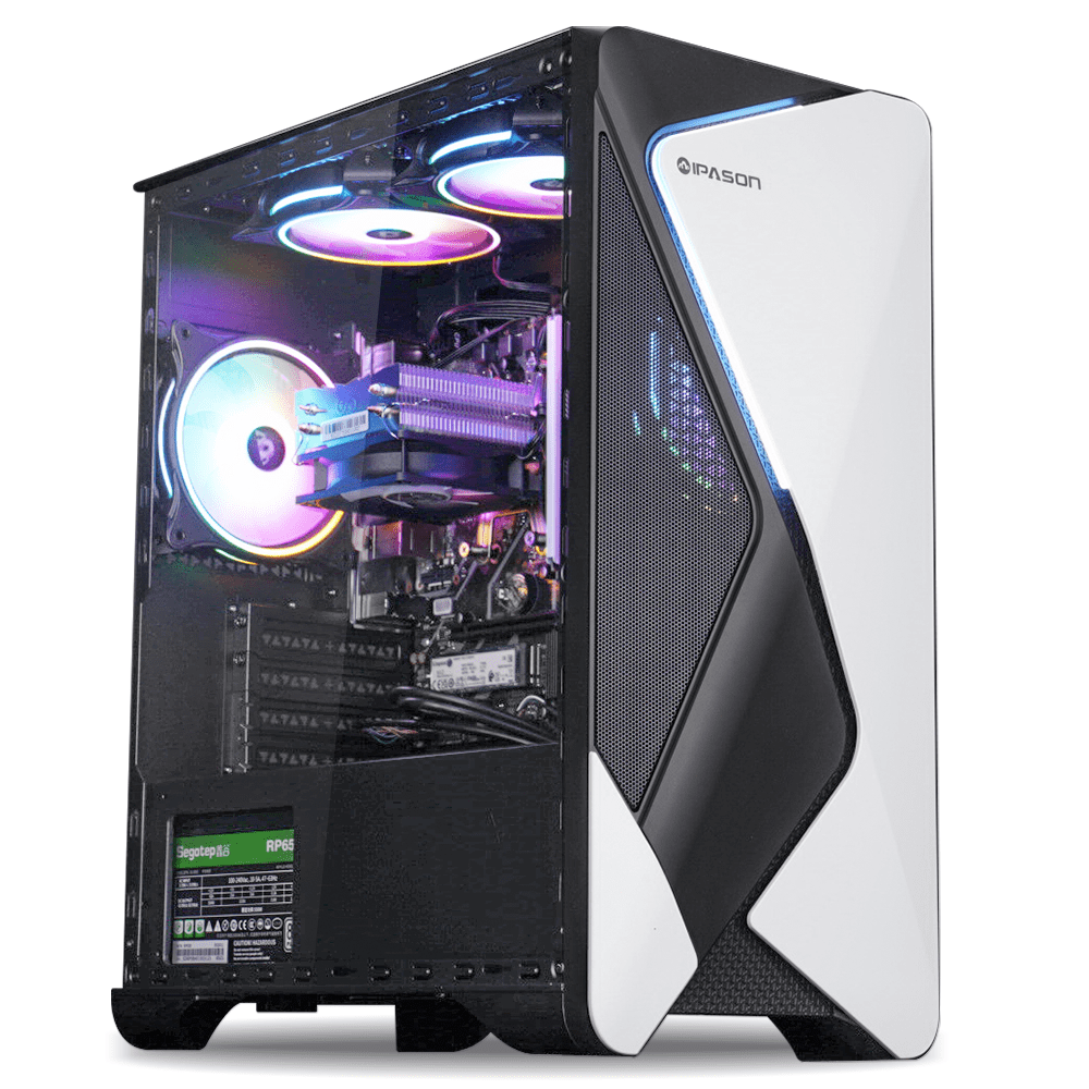 IPASON Gaming Desktop Pc, AMD Ryzen 5 5600G 3.9Ghz, Radeon Vega 7 ...