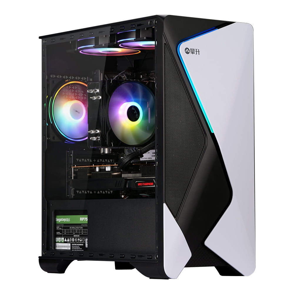 IPASON Gaming Desktop Pc, AMD Ryzen 5 5600G 3.9Ghz, Radeon Vega 7 Integrated Graphics, 1TB Ssd ...