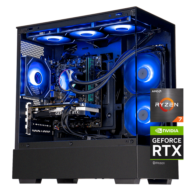 IPASON Gaming Desktop, Ryzen 7 8700F, NVIDIA RTX4060,32GB DDR4 RAM, 1TB M.2 NVMe SSD ,Windows 11 ...