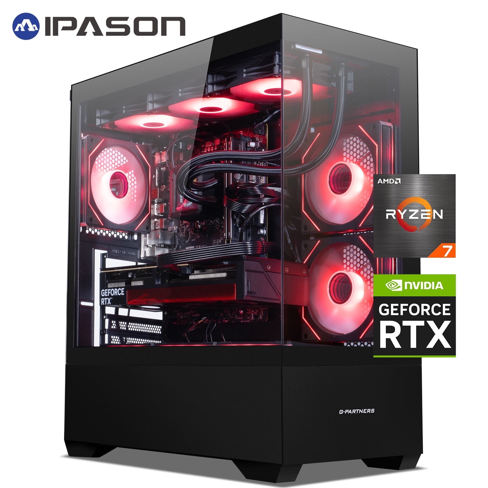 IPASON Gaming PC- Intel i7 14700KF, NVIDIA RTX 4070 SUPER, 32GB DDR5, 2TB NVMe SSD, Win 11 home ...