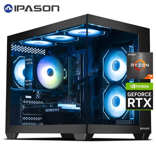 IPASON Speedra Gaming Desktop PC , Ryzen7 5700X, Geforce RTX 3050,16GB ...