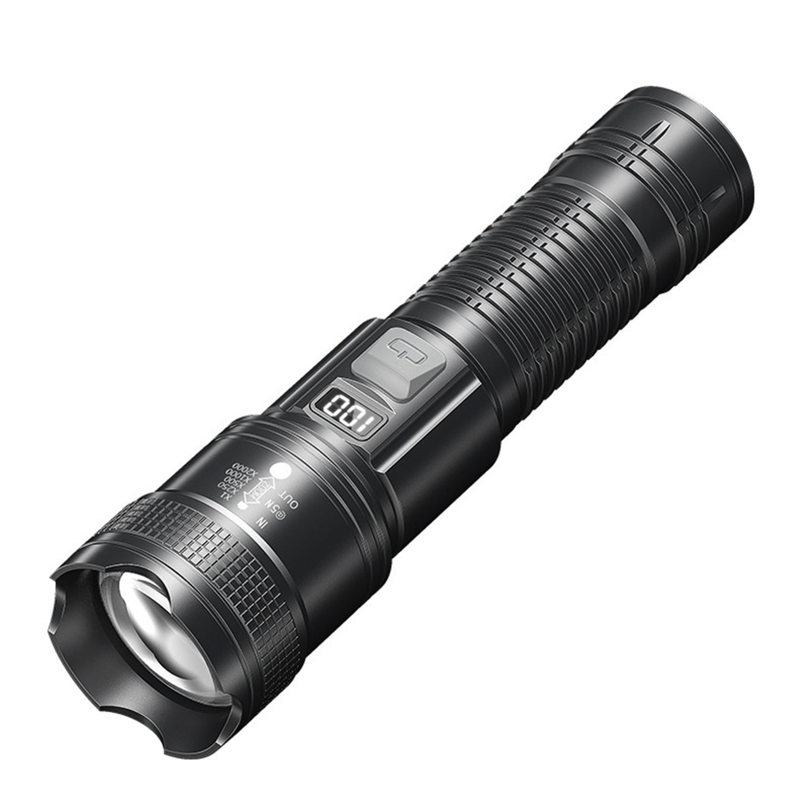 IPEWLEX 10,000 Lumens LCD Battery Flashlight with Zoomable Focus and 4 ...