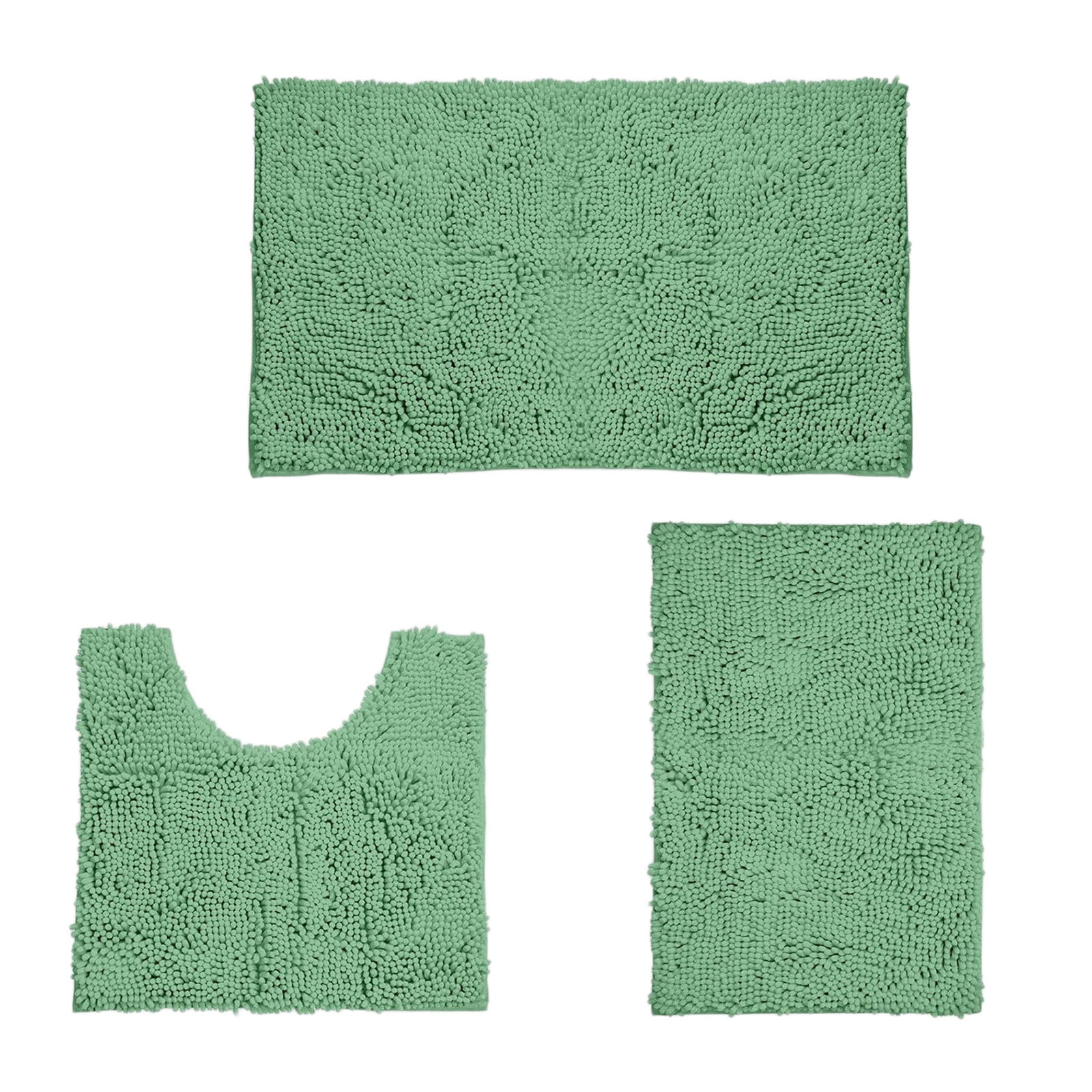 IPEWLEX Bathroom Non-Slip Floor Mat Set: Three Premium Water-Absorbent ...