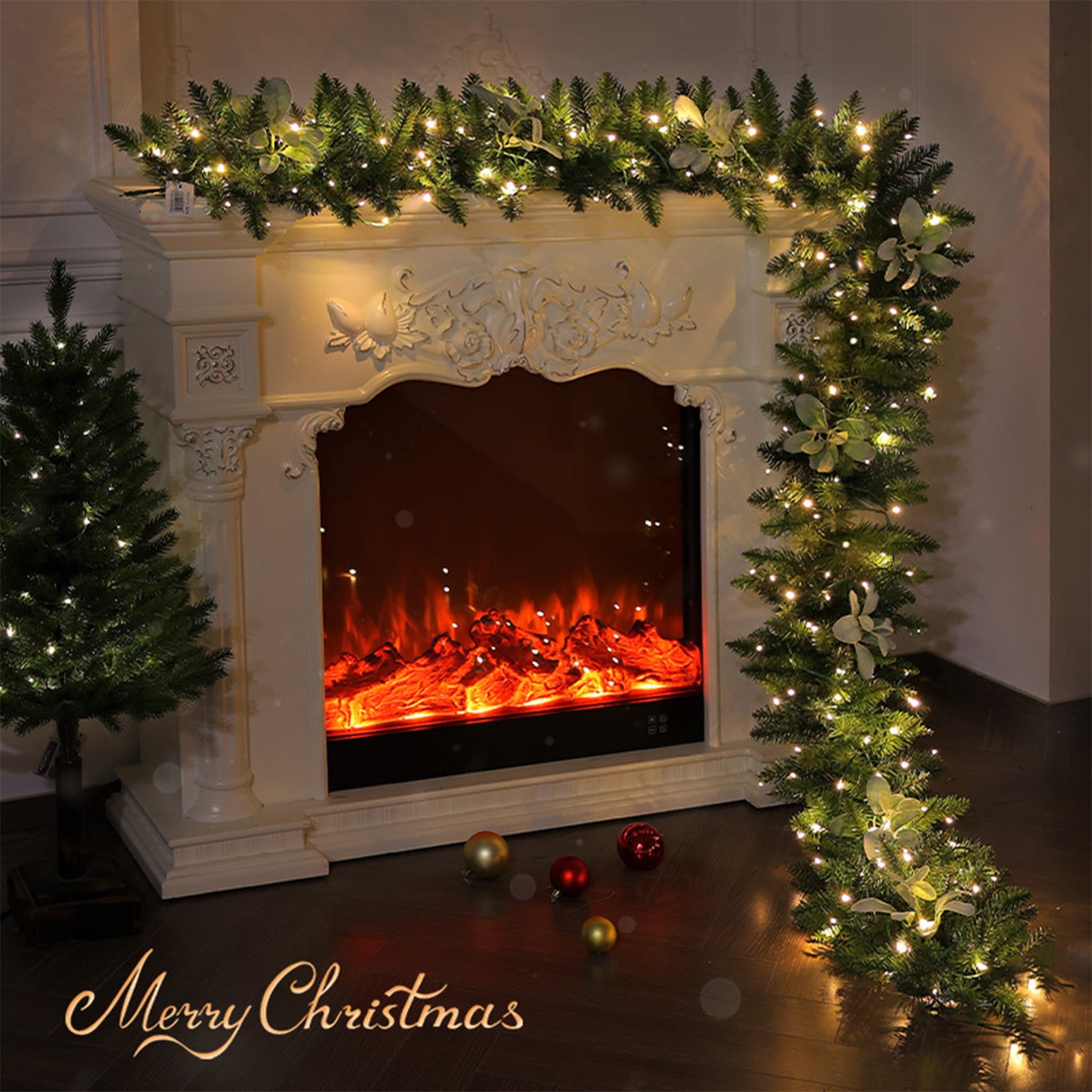 IPEWLEX Christmas Decorative Rattan Light-Up Door & Window Arrangement ...