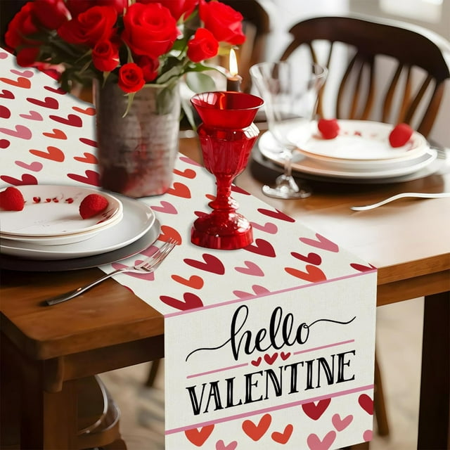 IPEWLEX Colorful Love Table Flag - Valentine's Day, Wedding Anniversary ...