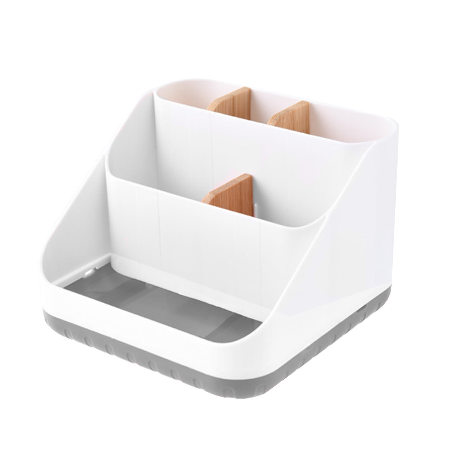 IPEWLEX Gray and White Plastic Desktop Storage Box with Removable ...