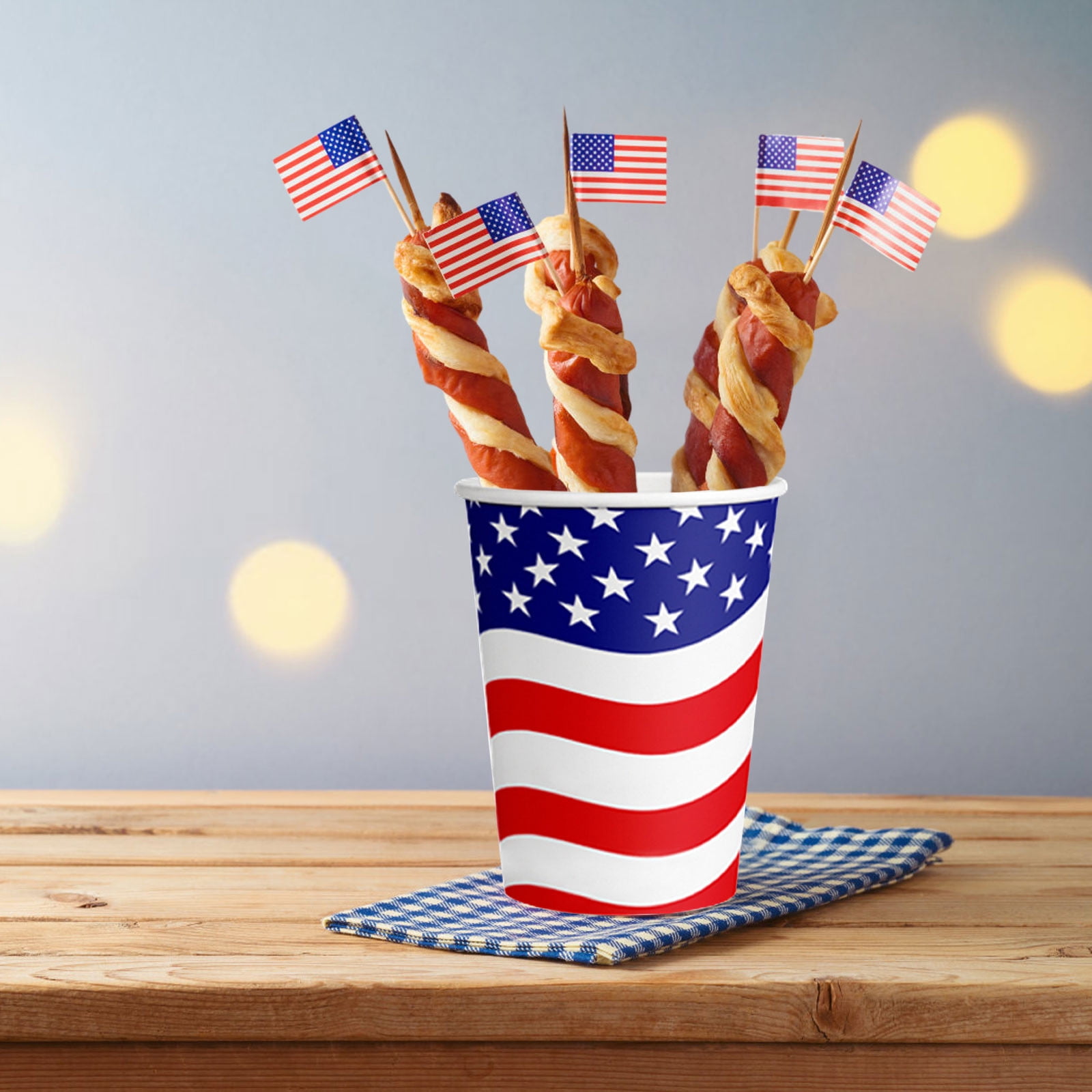 IPEWLEX Independence Day Party Tableware,Disposable Cups in Red, White ...