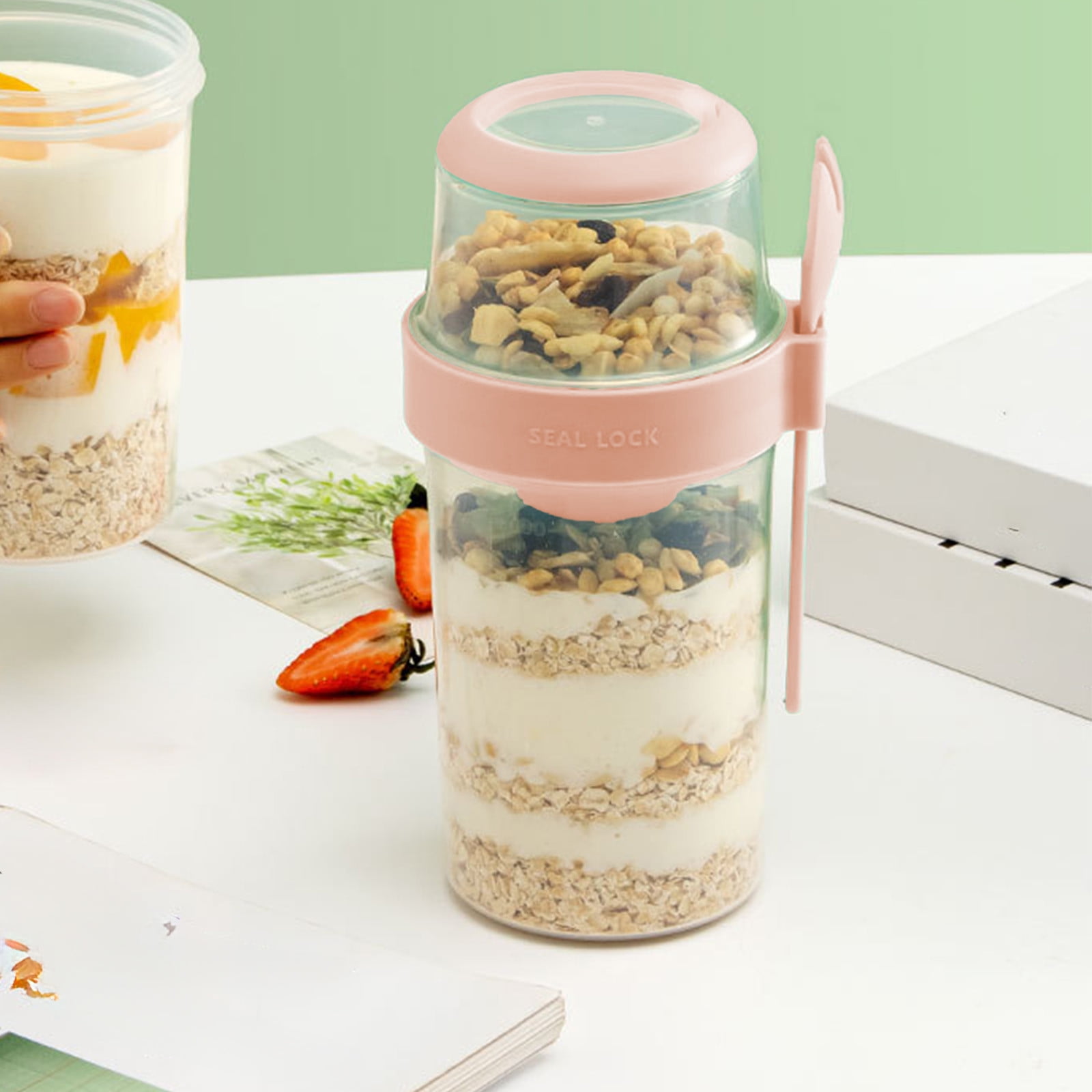 IPEWLEX Portable Double Layer Light Meals Cup - Breakfast Container ...