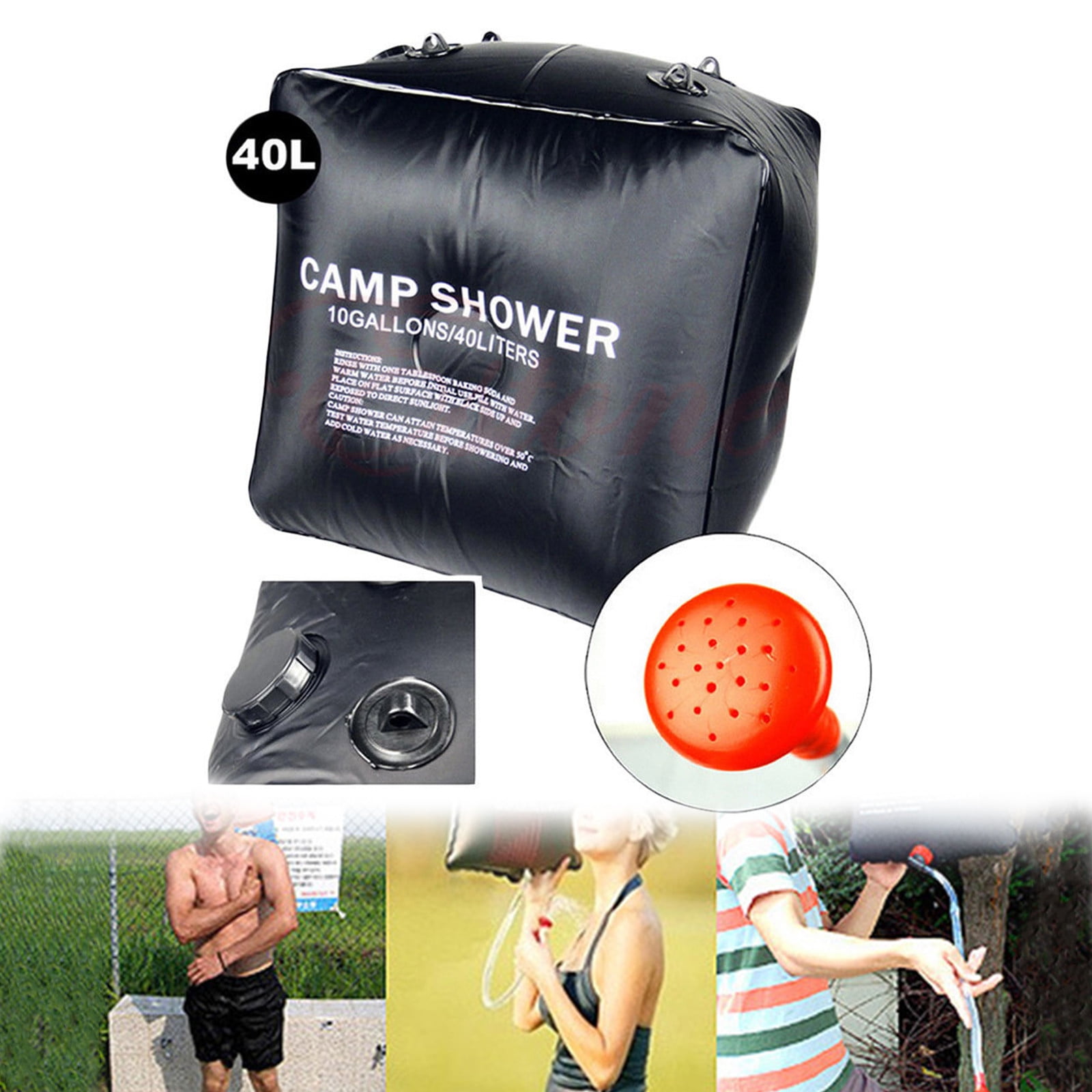 IPEWLEX Solar Shower Bag for Camping, 40L Portable Outdoor Shower with ...