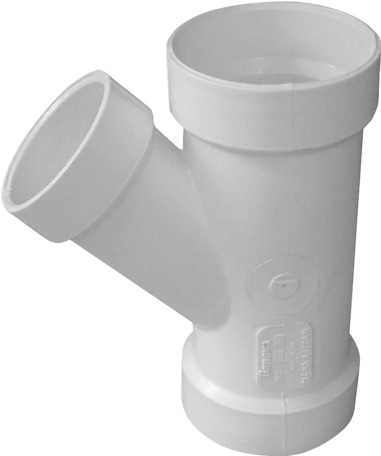 IPEX 192331L Pipe Wye, 3 x 3 x 1-1/2 in, Hub, PVC, White, SCH 40 ...