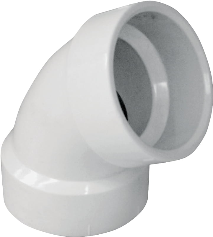 IPEX 192603L Pipe Elbow, 3 in, Hub, 60 deg Angle, PVC, White, SCH 40 ...