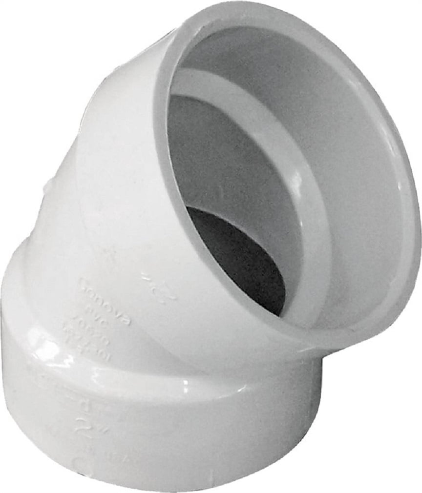 IPEX 2 In. Hub x Hub Schedule 40 45 Deg. Short Radius DWV PVC Elbow (1/ ...