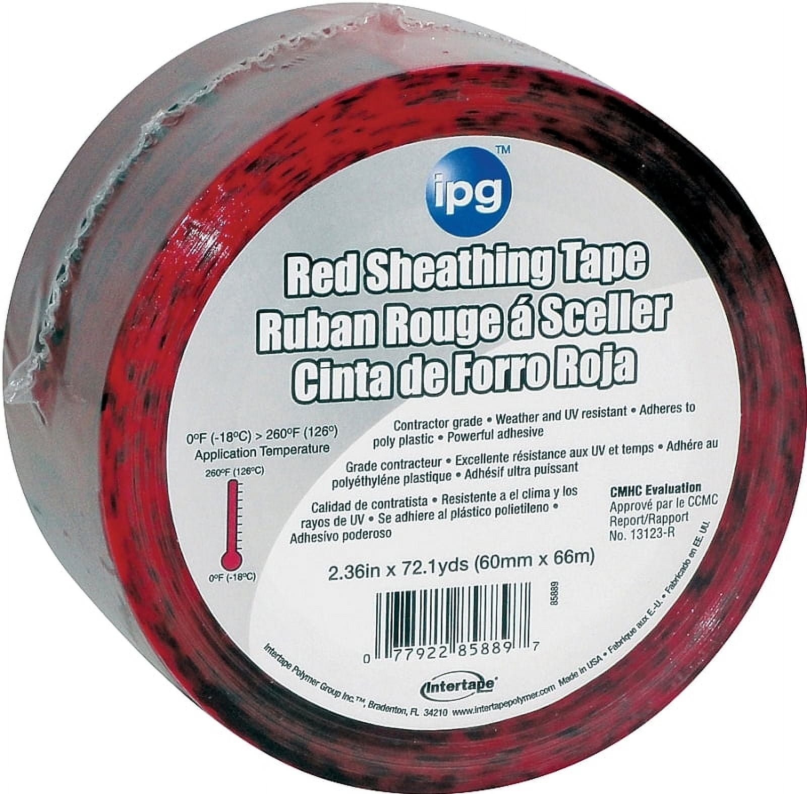 IPG 5560CDNR Contractors Grade Sheathing Tape, 72.1 yd L X 2.36 in W, Acrylic Adhesive ...