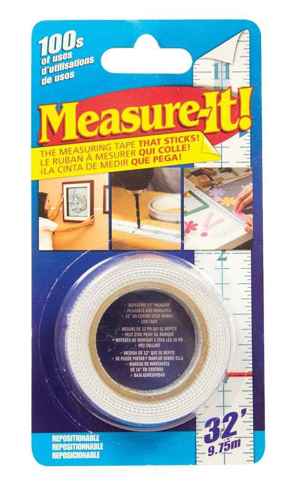 IPG Measure-It Adhesive Measuring Tape, 32ft x 1 W - Walmart.com