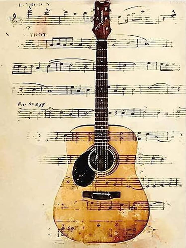 IPISSOI Diamond Painting Vintage Music Note Retro Musical Music Studio ...