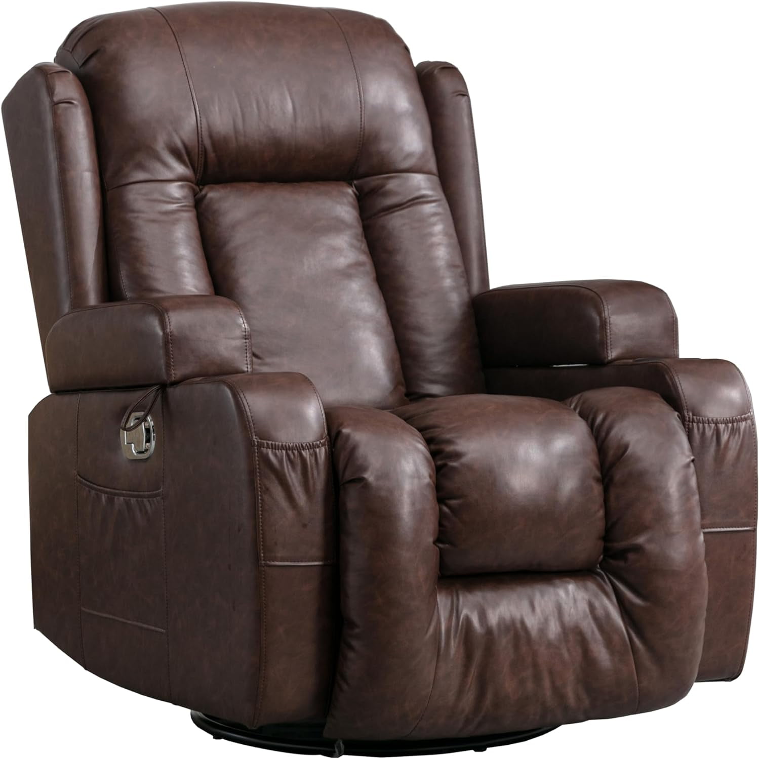 IPKIG Massage Recliner Swivel Rocker Chair with Heat Ergonomic, Manual ...