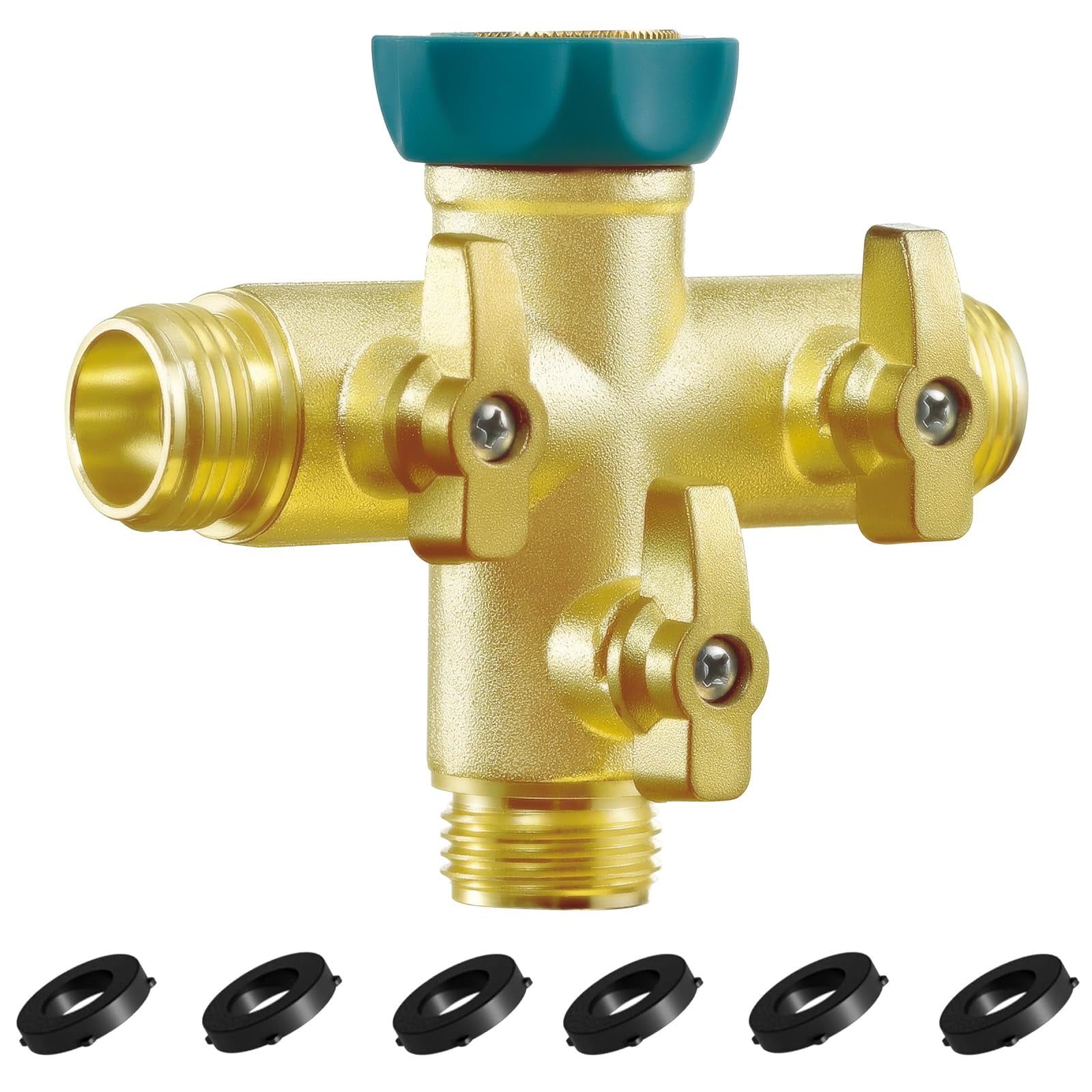 IPOW 3 Way 1.2MPa JKF25 High Flow Heavy Duty Garden Hose Splitter, 3/4 ...