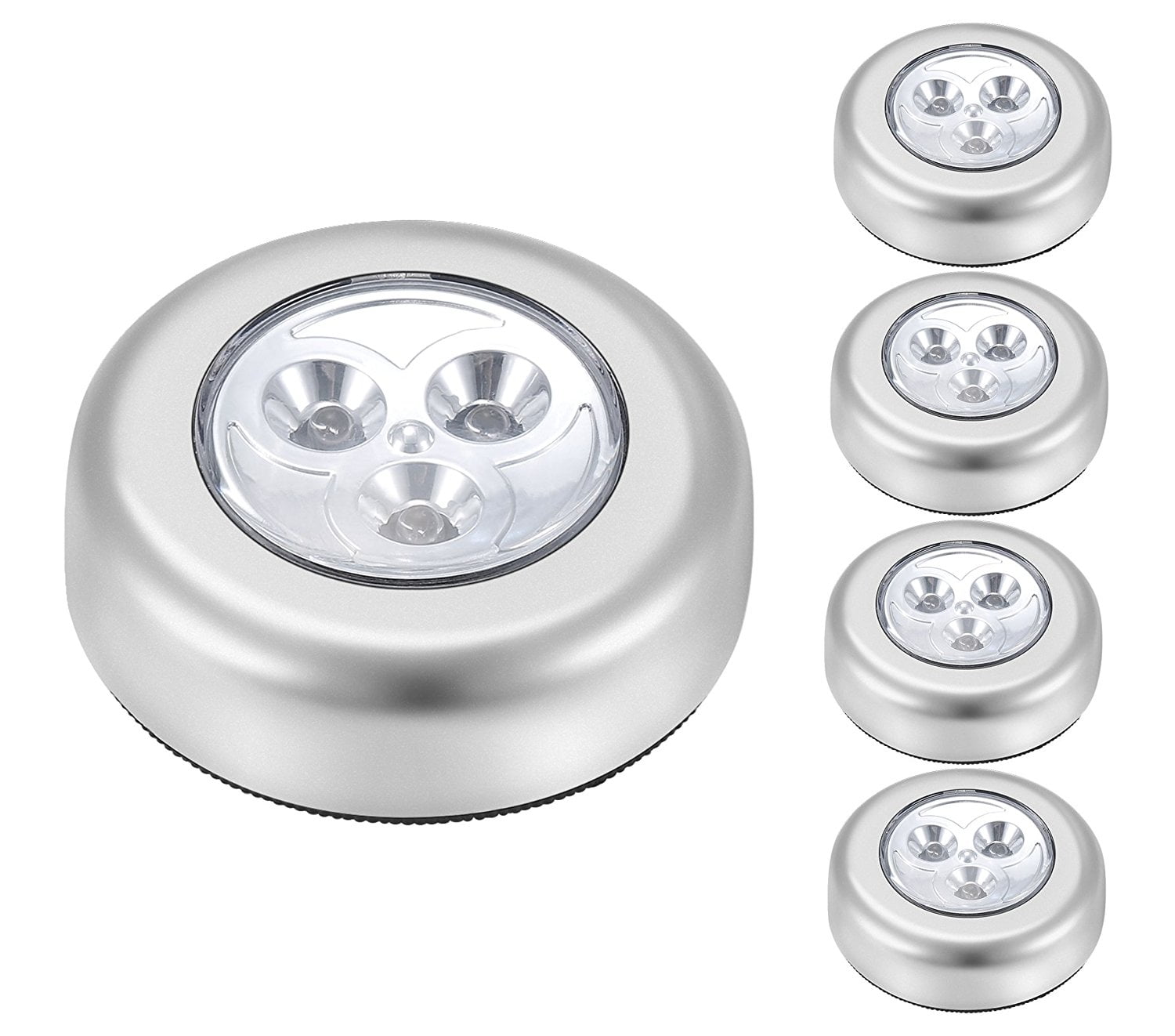 IPOW 5 Pack Push Operated Adhesive Night Light, LED, Battery Powered ...