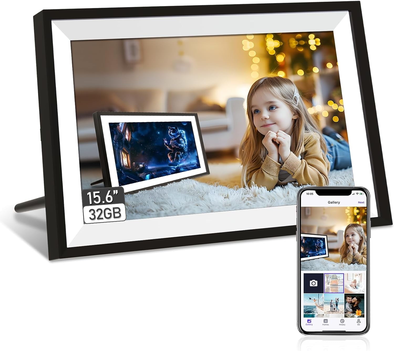 IPRODA 15.6-inch Digital Picture Frame, 1080P IPS Touch Screen, 32GB ...