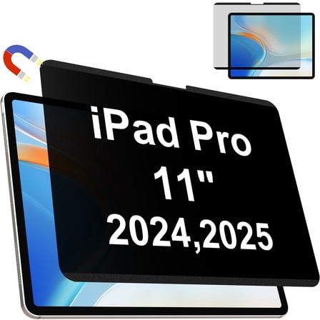 IPad Pro 11 inch Privacy Screen (2024 M4 Chip), Removable & Reusable ...