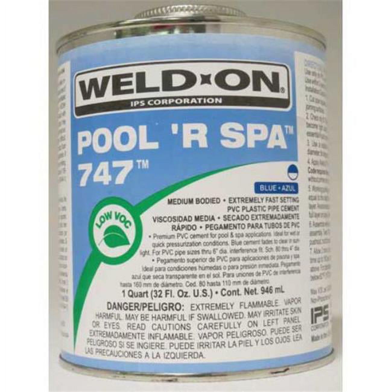 IPS IPS10852EACH 1 qt. 747 Pool R Spa Blue Dries Clear PVC Cemenet ...