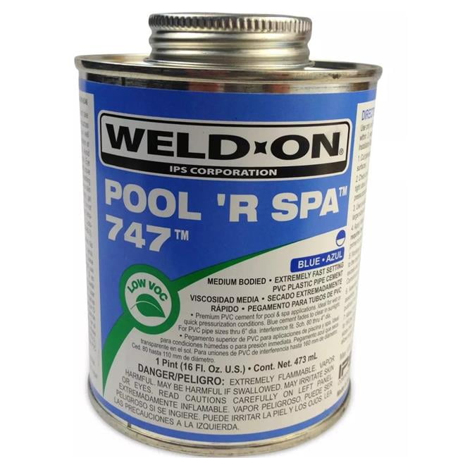 IPS IPS10853EACH 1 Pint 747 Pool R Spa Dries Clear PVC Cement, Blue ...