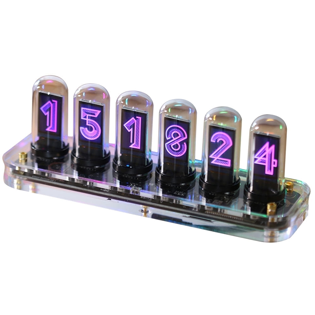 IPS Nixie Tube Desk Clock - 6 - Bit LCD Screen, Cyberpunk Decor, RGB ...