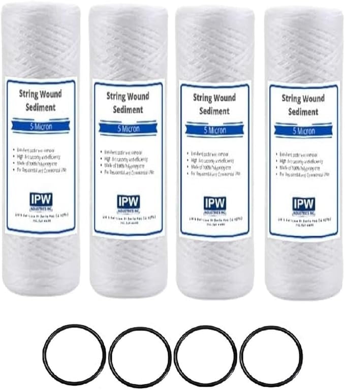 IPW Industries Inc. (PC40-20-P) 20" x 4.5" Whole House Heavy Duty String Wound Sediment Pre ...