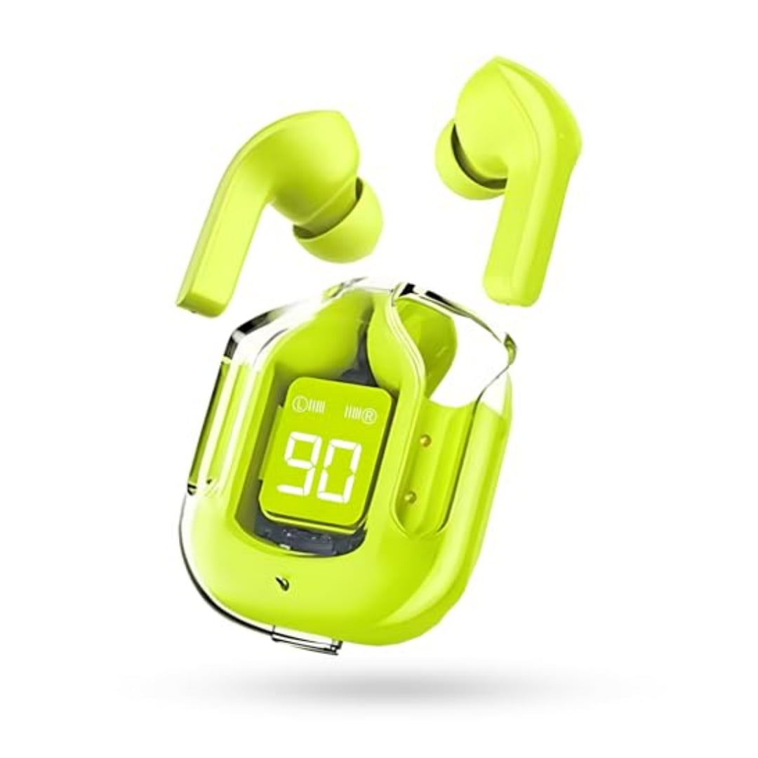 IPX4 Waterproof Bluetooth 5.3 Wireless Earbuds with Smart Touch & LED Display,green - Walmart.com