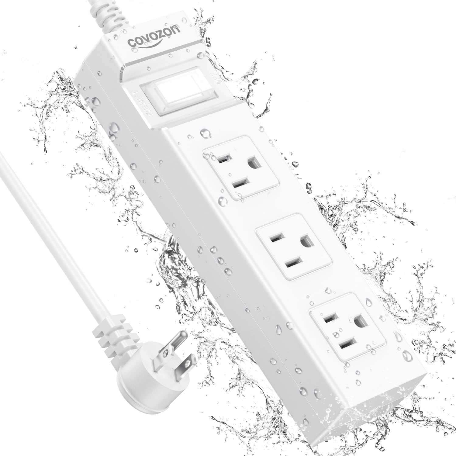 covozon IPX6 Outdoor Power Strip, Weatherproof Surge Protector with 3 ...