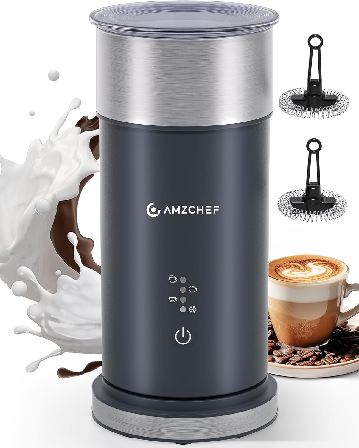 IPX6 Waterproof Electric Milk Frother and Steamer – 4-in-1 Coffee for ...