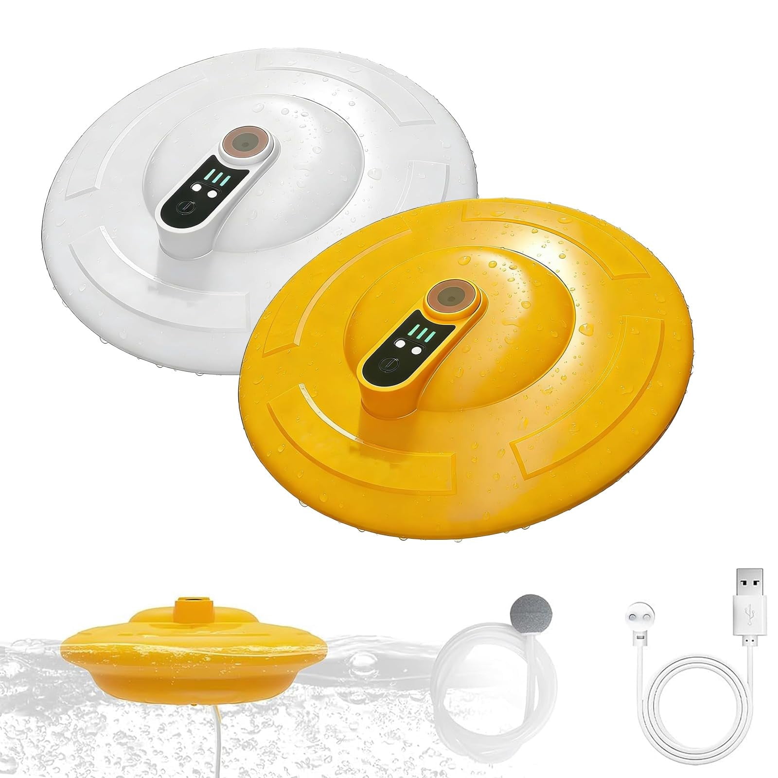 IPX7 Floating & Rechargeable Bait Bucket Aerator, Live Bait Pump with ...