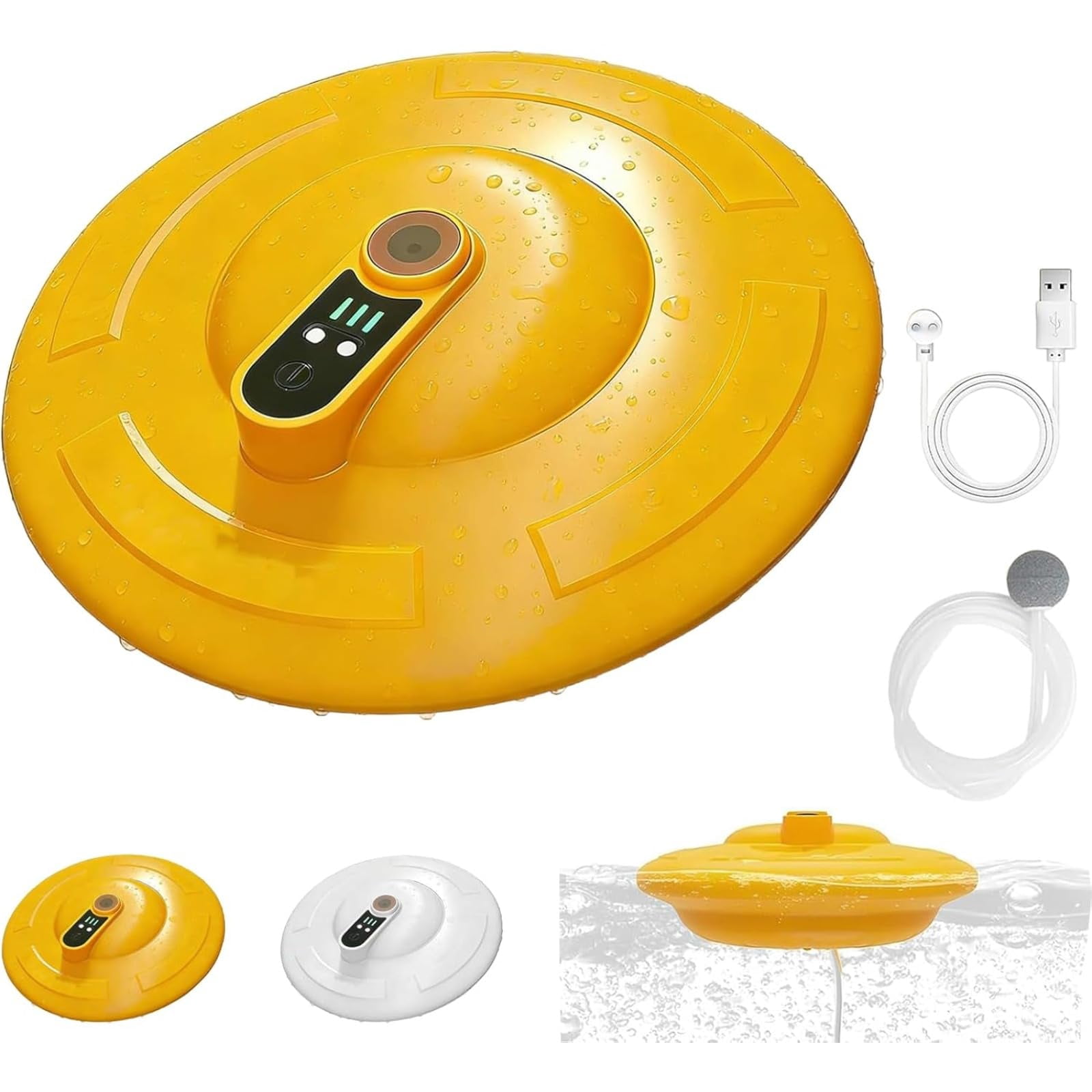 IPX7 Floating & Rechargeable Bait Bucket Aerator, Portable Live Bait ...