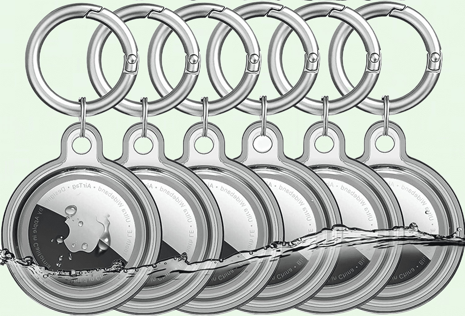 IPX8 Waterproof Airtag Holder, 6 Pack Apple Airtags with Keychain, Full ...