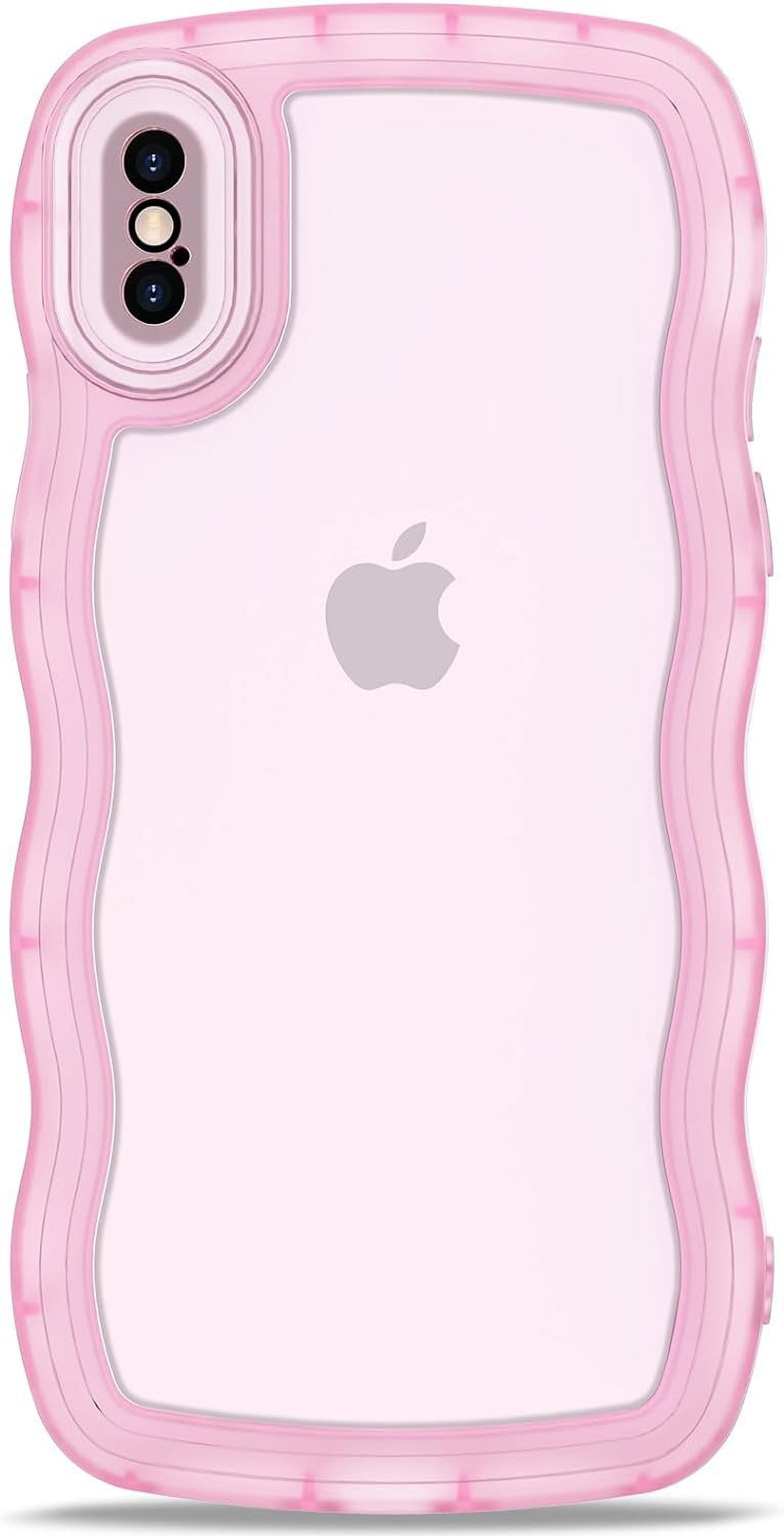 IPhone 15 Case Wavy Edge Clear Back Design, Anti-Slip Grip Cute Wave Curly Frame Shape ...
