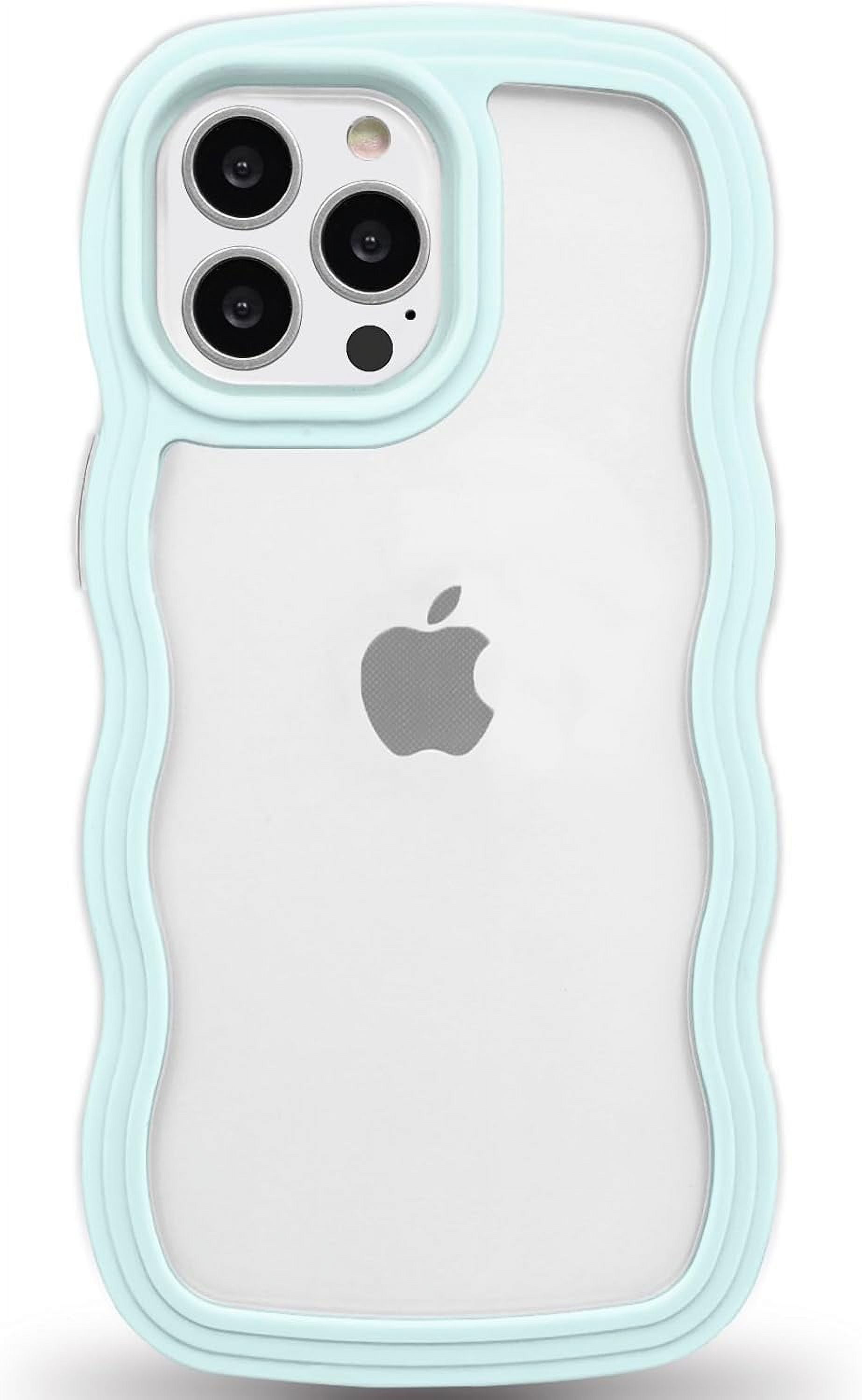 IPhone 15 Case Wavy Edge Clear Back Design, Anti-Slip Grip Cute Wave ...
