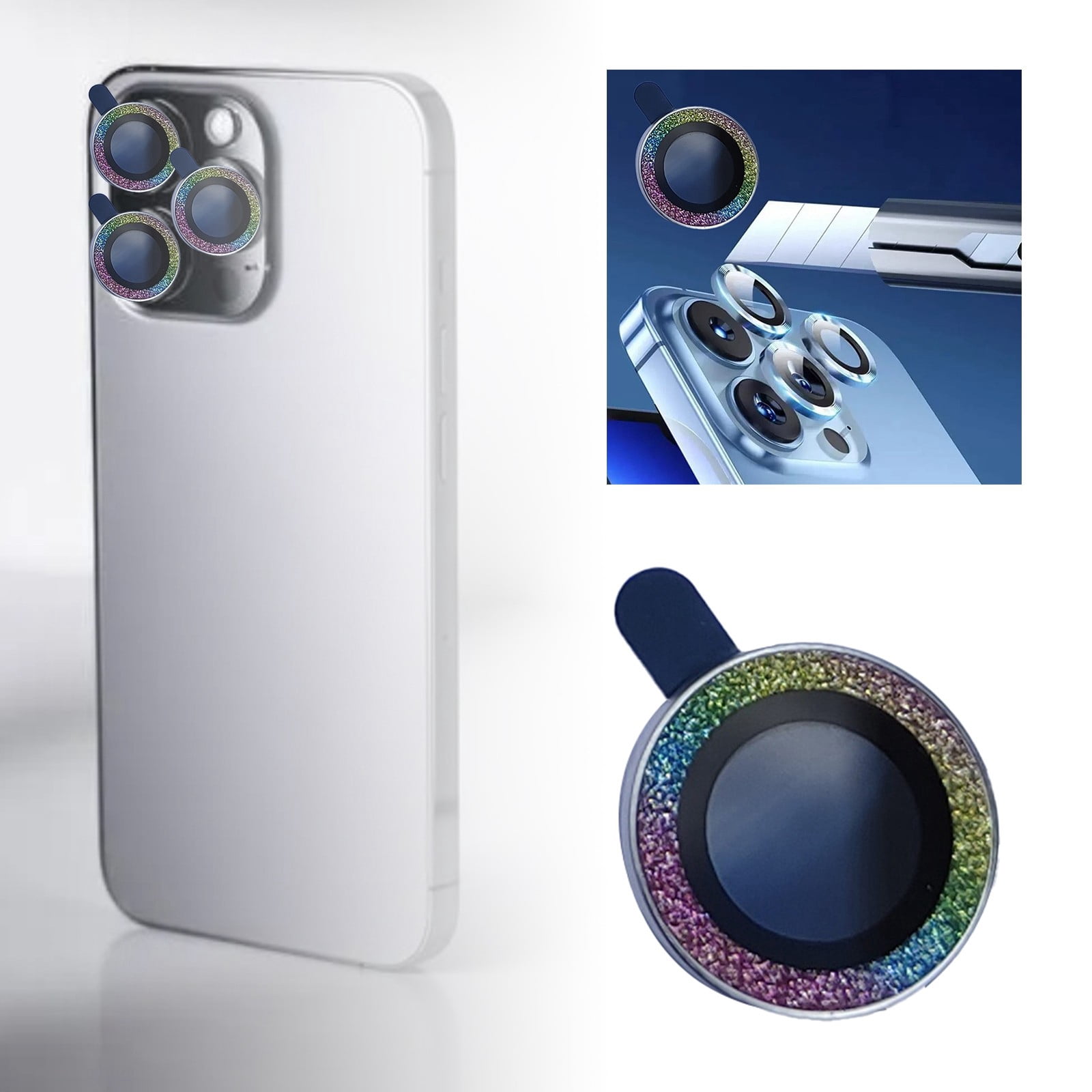 16 Series Flash Glitter Lens Film for 16 Pro Max with Scratch ...