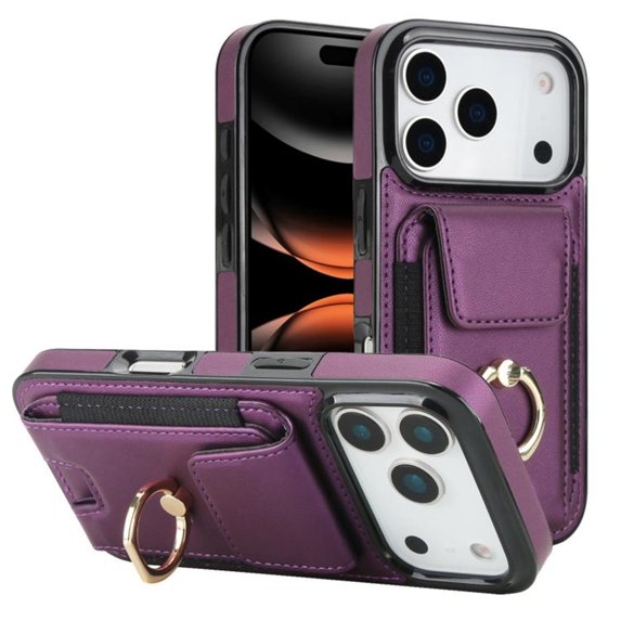 For IPhone 17 Pro Phone Case Wallet With Elastic Concealed Buckle Flip ...